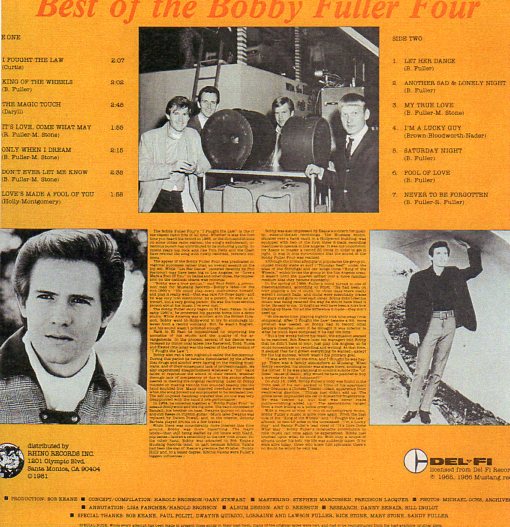 Cat. No. VV 1075: BOBBY FULLER FOUR ~ THE BEST OF THE BOBBY FULLER FOU ...