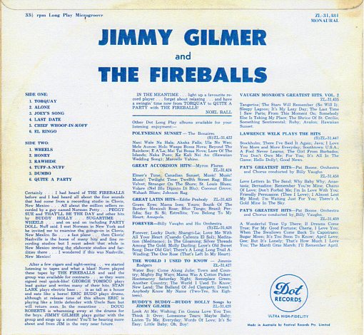 Cat. No. VV 1061: JIMMY GILMER AND THE FIREBALLS ~ JIMMY GILMER AND TH ...