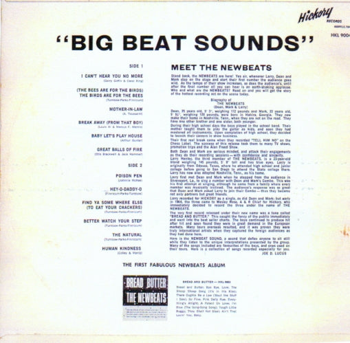 Cat. No. VV 1161: THE NEWBEATS ~ BIG BEAT SOUNDS. HICKORY HKL 9004 ...