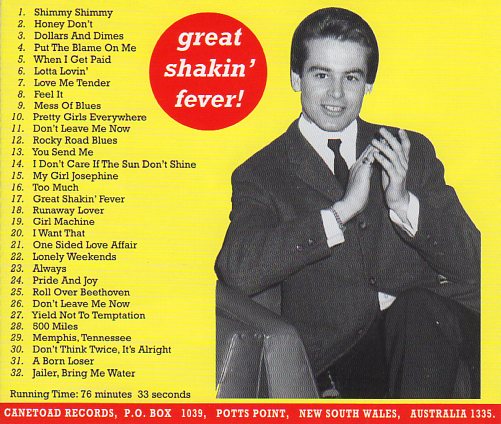 Cat. No. 1638: MERV BENTON ~ GREAT SHAKIN' FEVER. CANETOAD CTCD-032 ...