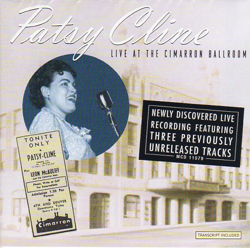 Cat. No. 1133: PATSY CLINE ~ LIVE AT THE CIMARRON BALLROOM. MCA MCD 11 ...